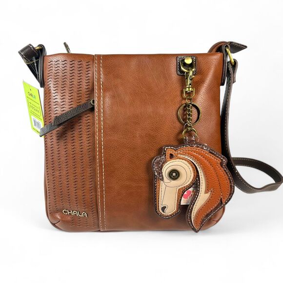 Chala | Bags | Chala Lasercut Crossbody Brown Vegan Leather Bag With ...